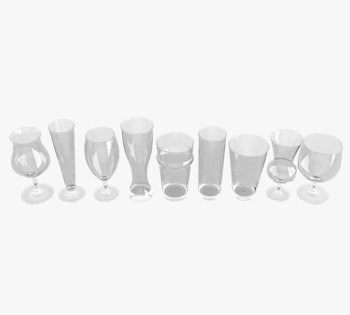 3D Pint Beer Glasses Shapes - TurboSquid 2025032