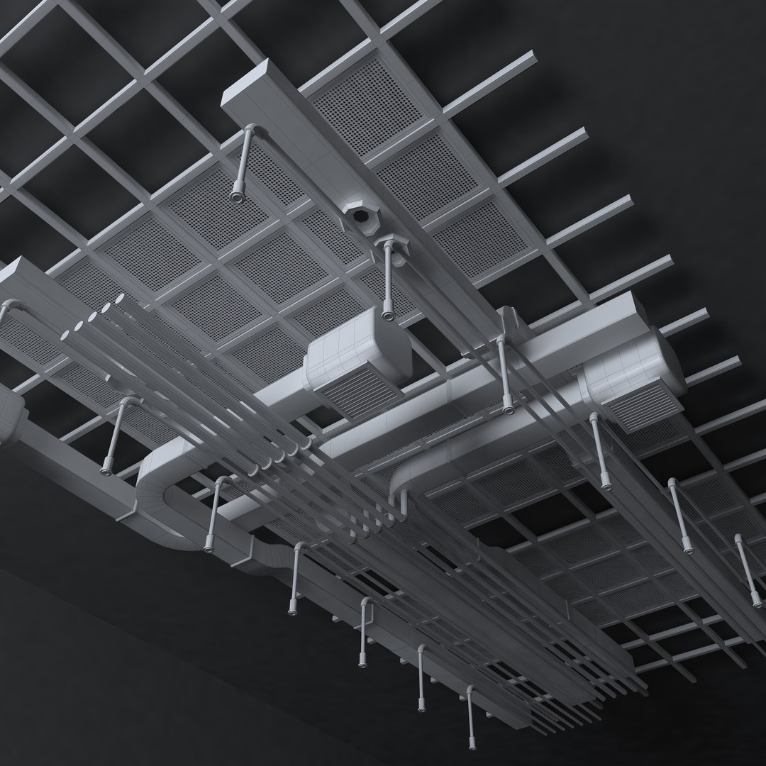 Pipes Industrial Ceiling 3D - TurboSquid 1382438
