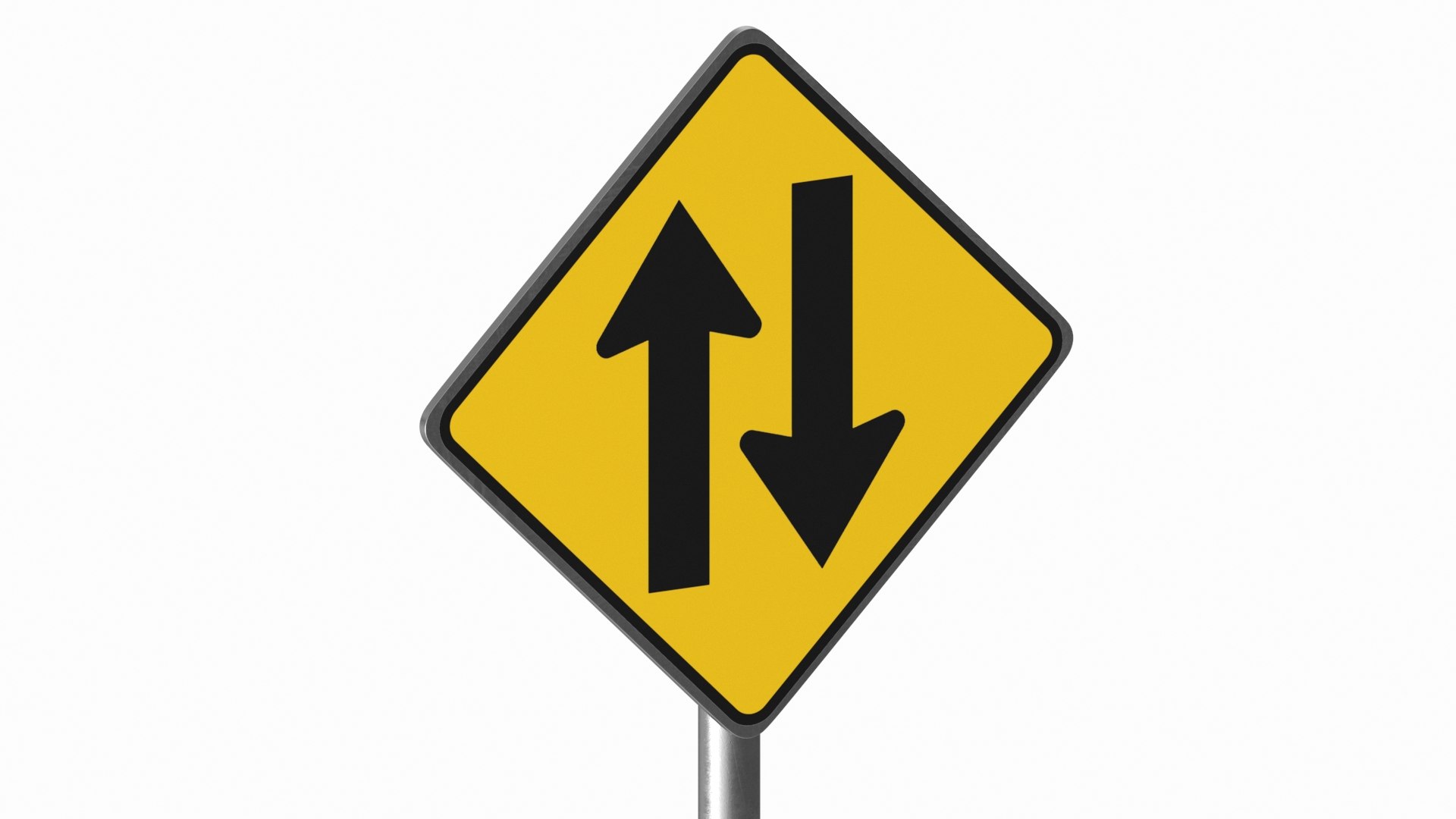 Road Sign Two Way Traffic Model - TurboSquid 2212190