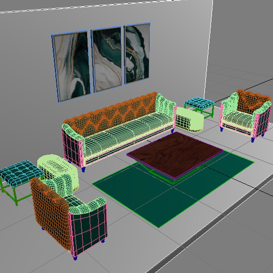 Sofa Set 3D model - TurboSquid 1895844