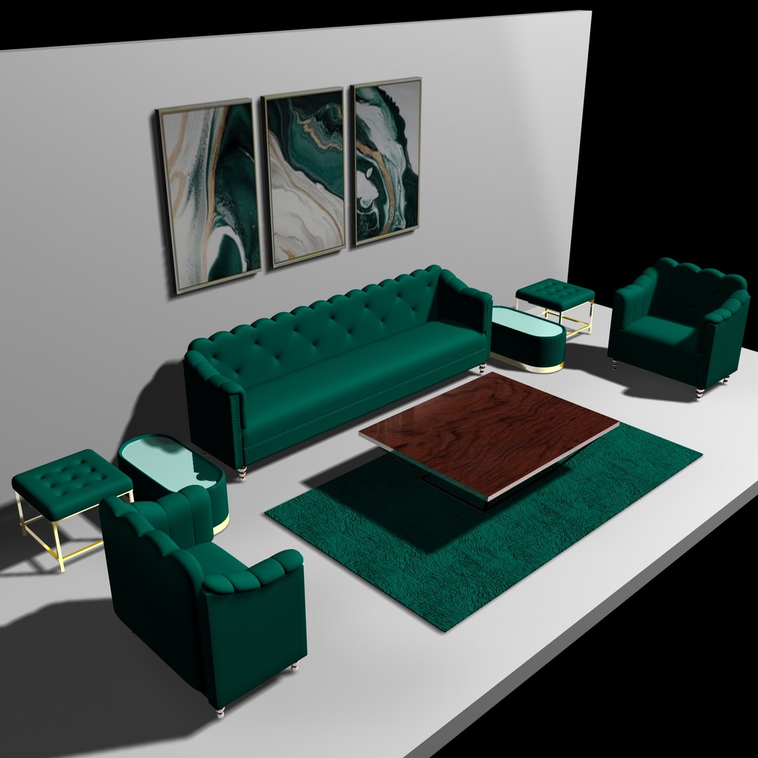 Sofa Set 3D model - TurboSquid 1895844