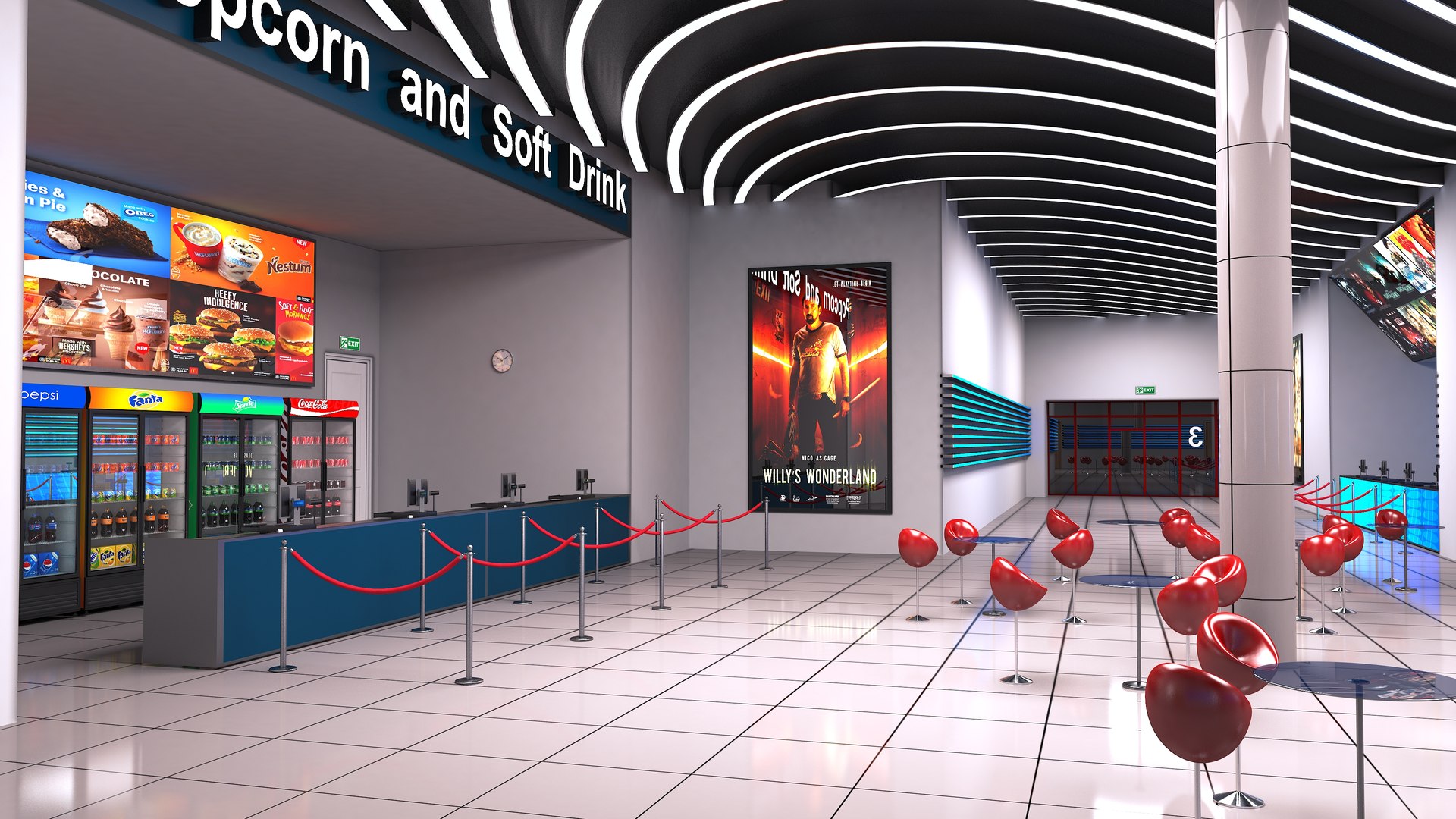3D movie theater interior - TurboSquid 1659999