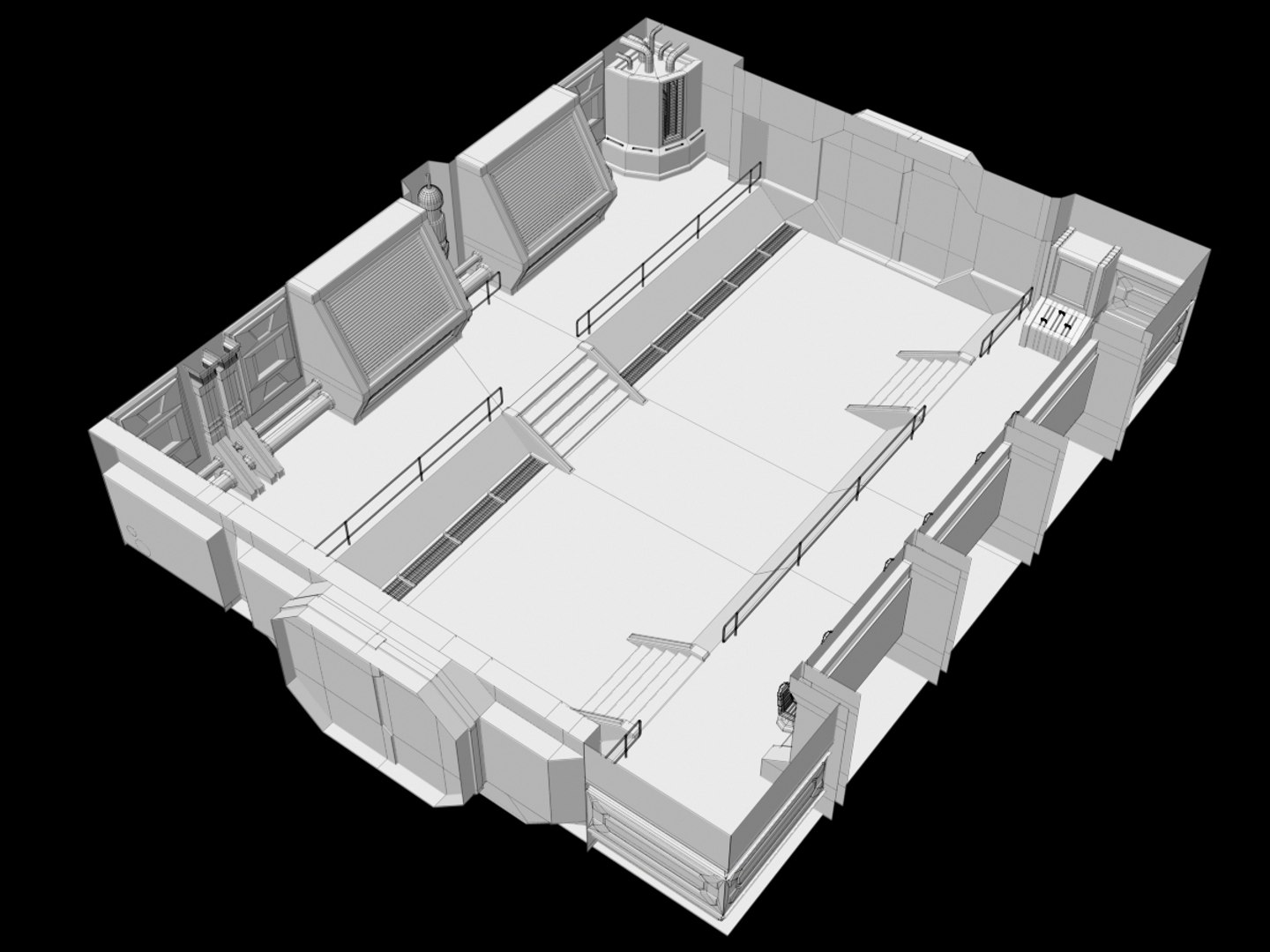 Sci-fi Control Room 3d Model