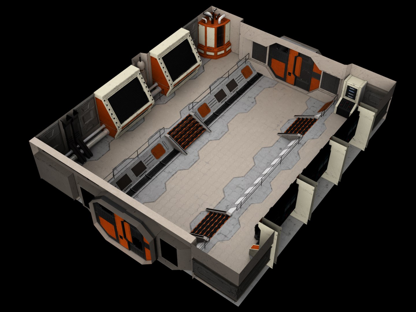 Sci-fi Control Room 3d Model