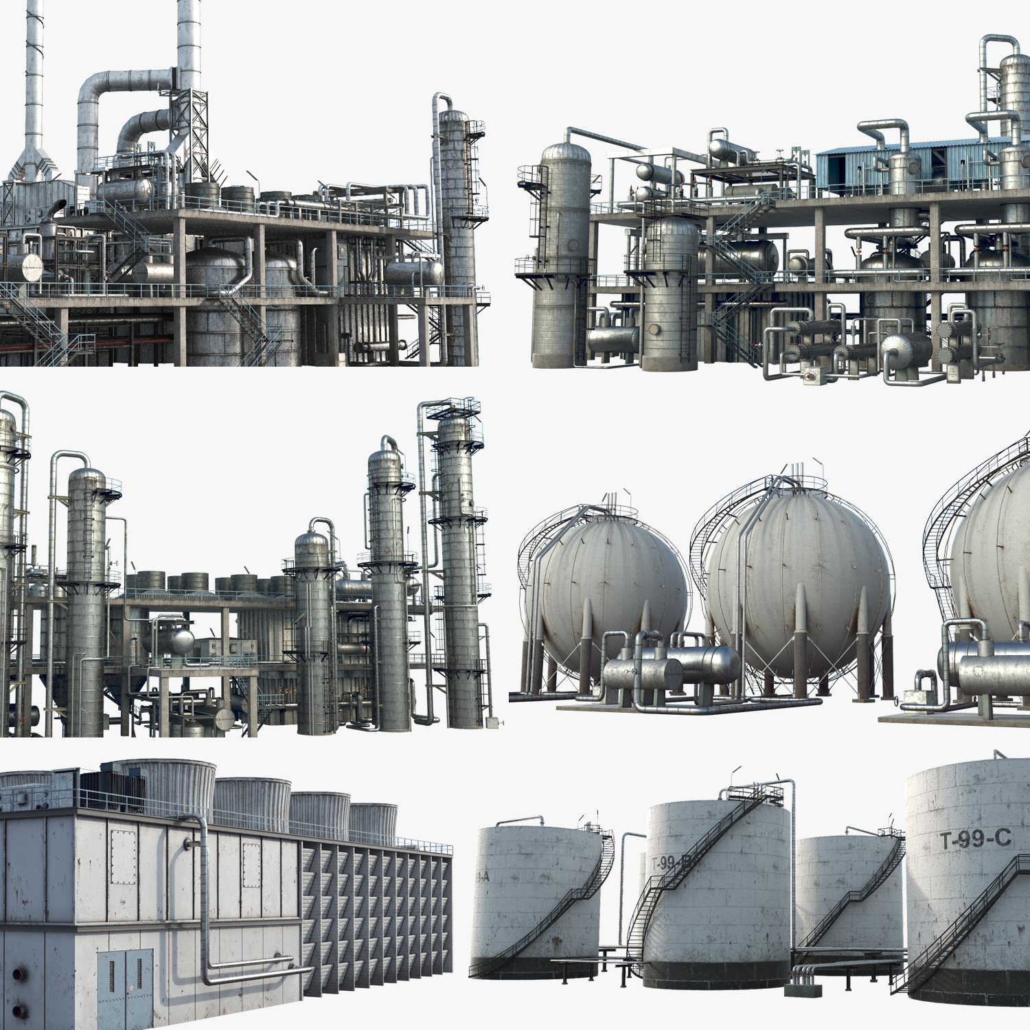 Refinery Units UHD 3D model - TurboSquid 1775639