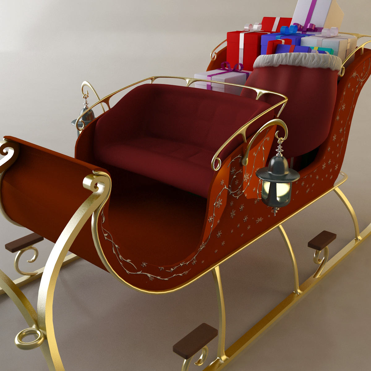 sleigh santa s 3d model