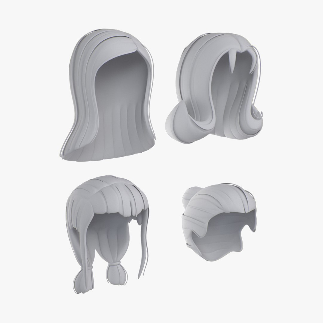 3D model Stylized Hair Collection Vol2 - TurboSquid 2017162