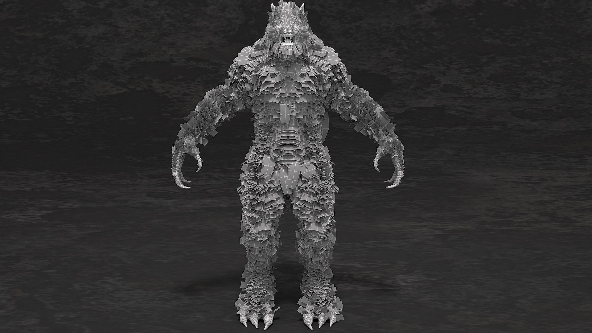 3D White Werewolf Creature Model - TurboSquid 2178993