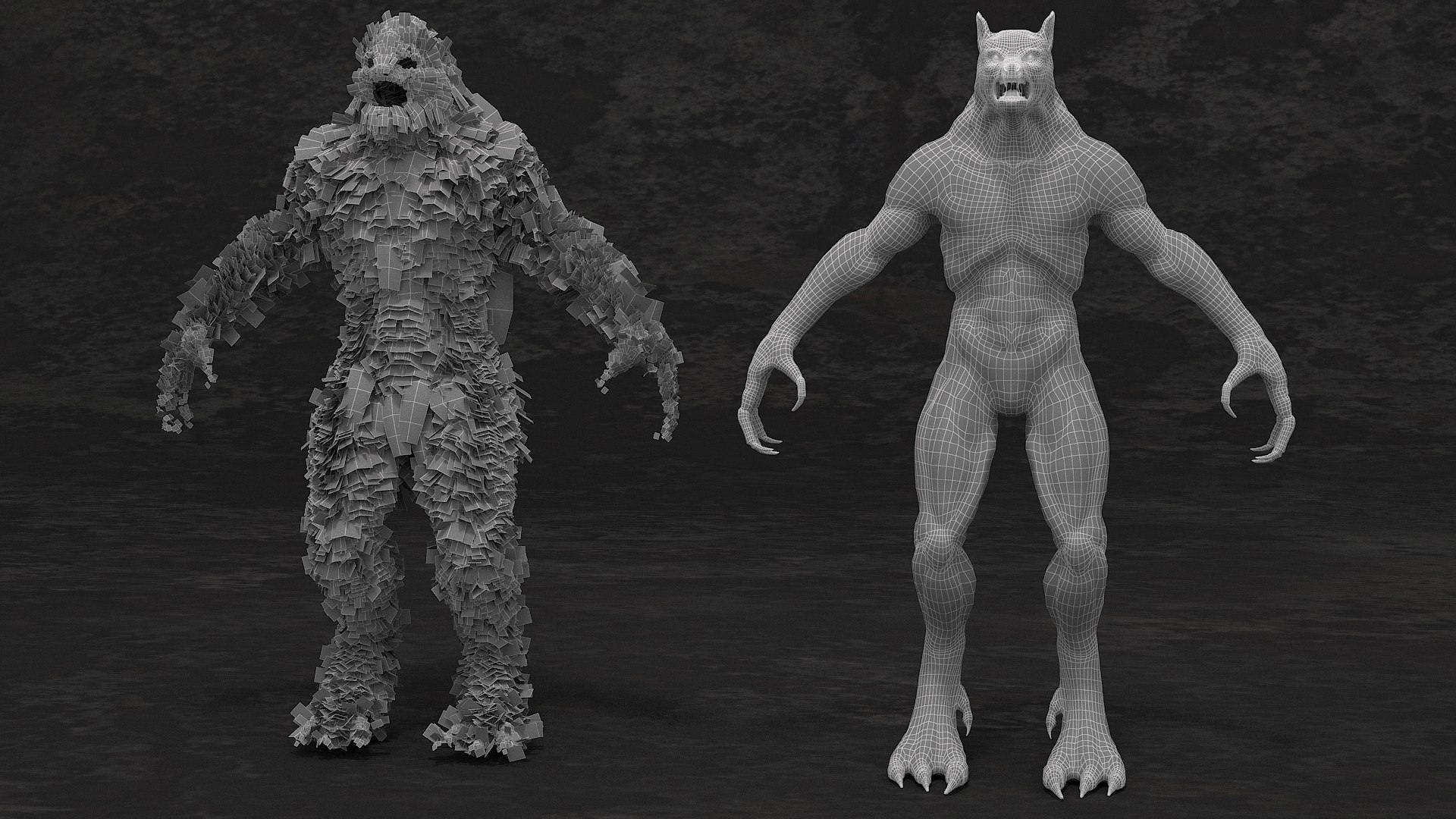 3D White Werewolf Creature Model - TurboSquid 2178993