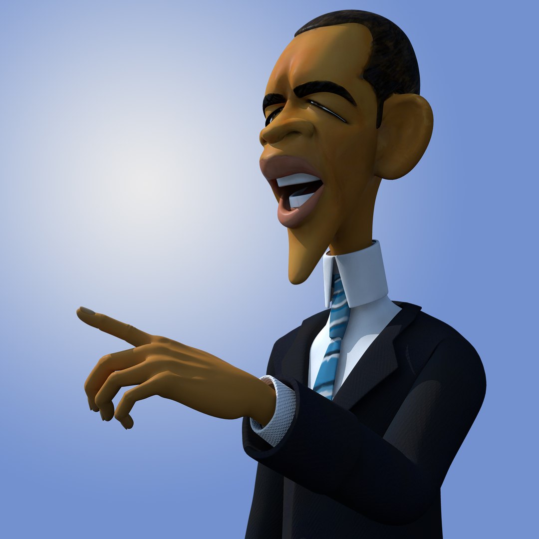 Obj Cartoon Caricature Barack Obama