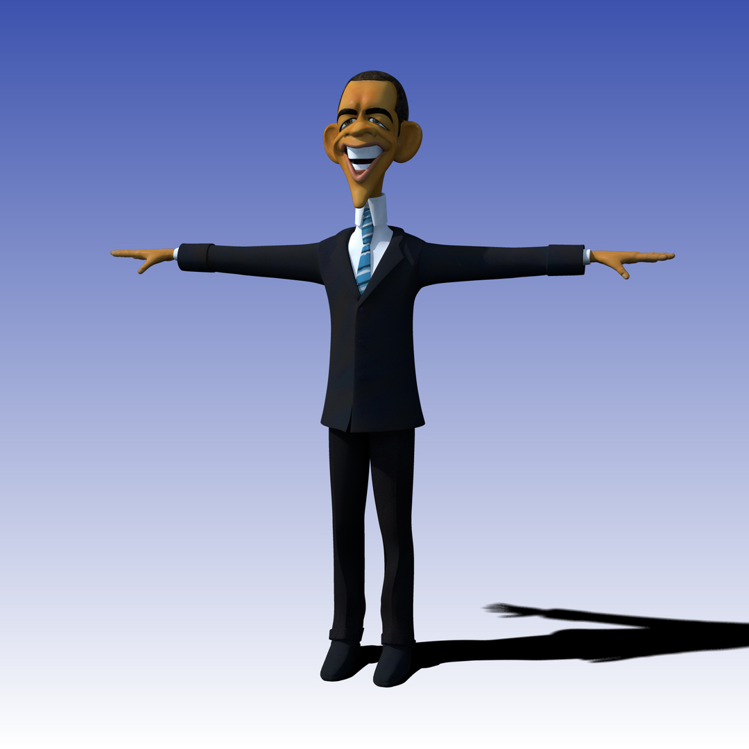 Obj Cartoon Caricature Barack Obama