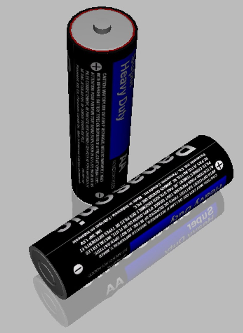 3d model of aa batteries