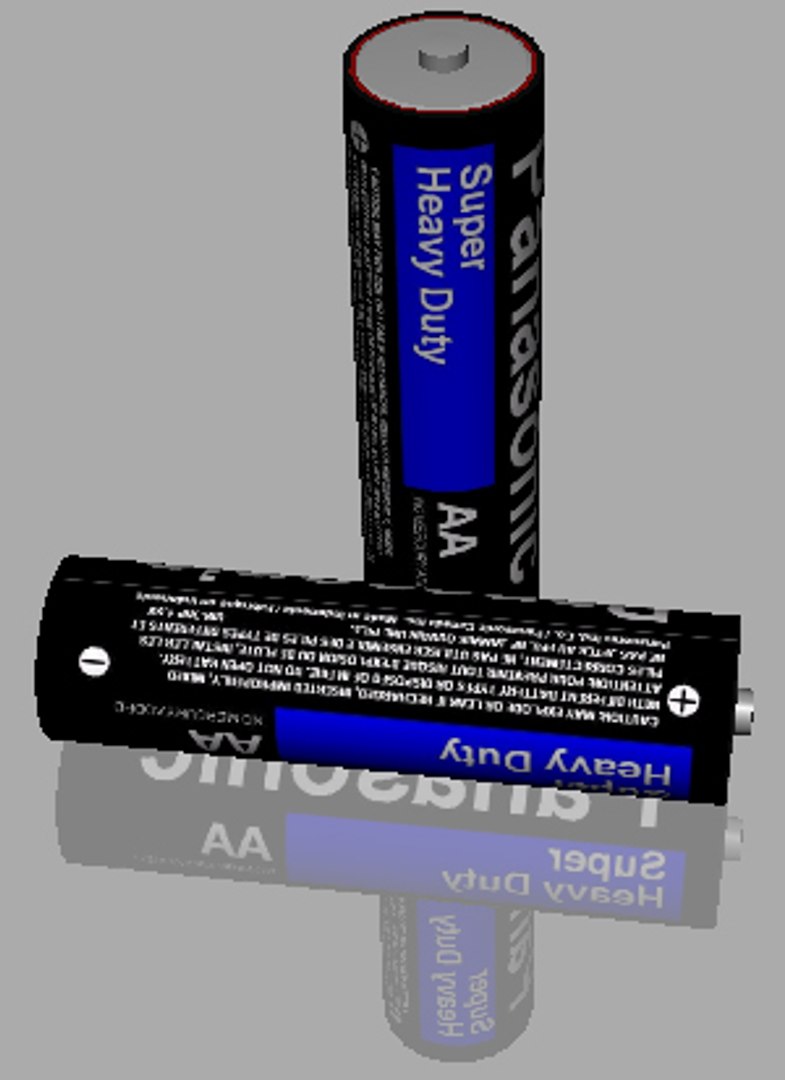3d model of aa batteries