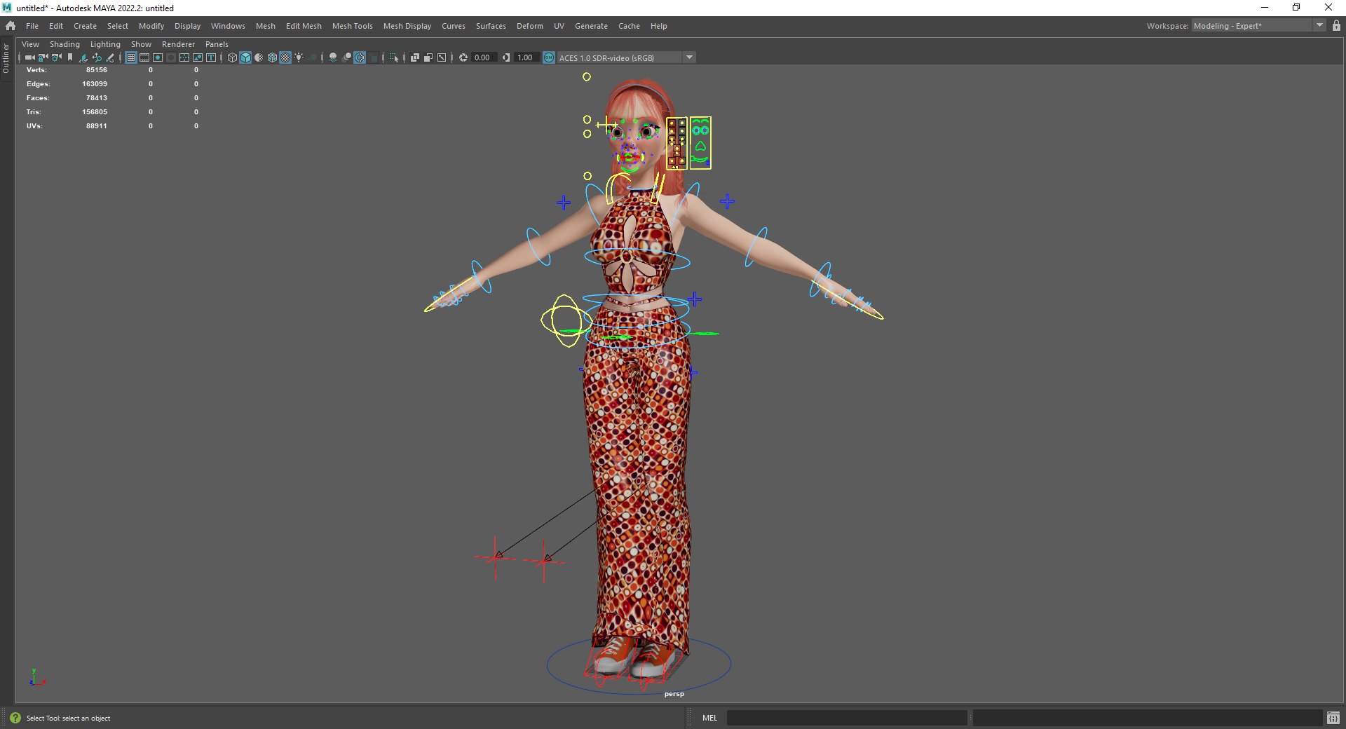3D Redhead Character With Colorful Patterned Outfit - TurboSquid 2272944