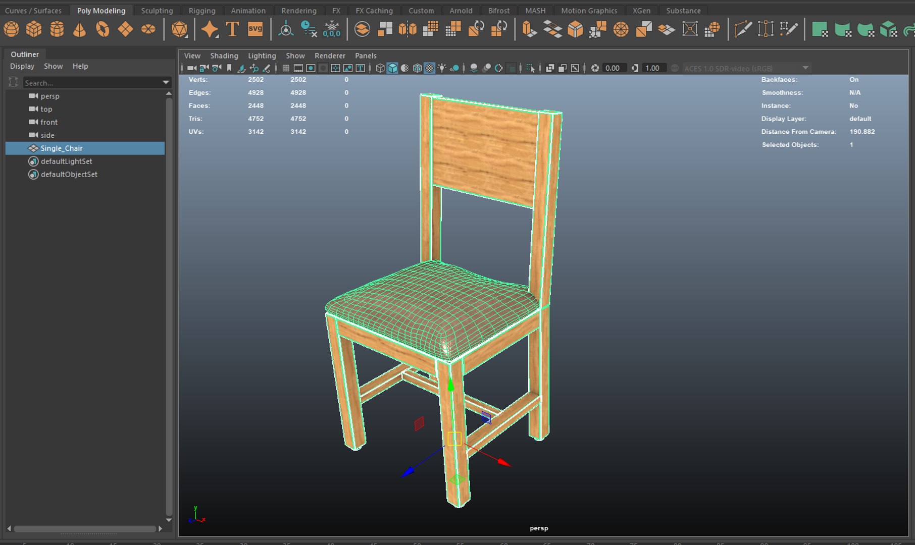 3D Single Wooden Chair 3D Model VR Model - TurboSquid 1946189