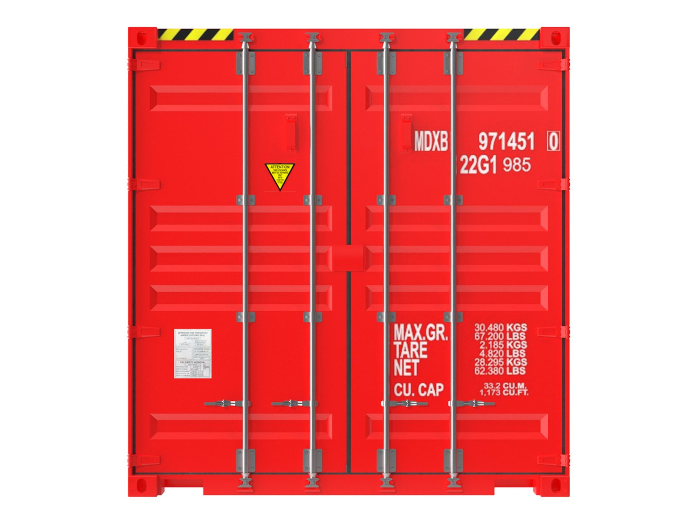 Red Transport 20ft Container Model - TurboSquid 1799040