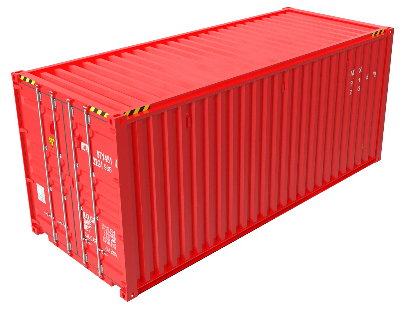 Red Transport 20ft Container Model - TurboSquid 1799040