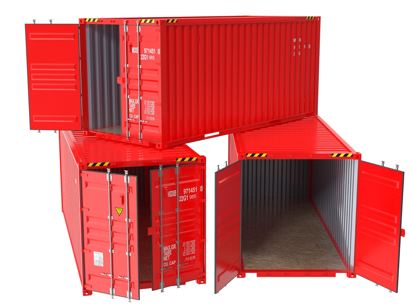Red Transport 20ft Container Model - TurboSquid 1799040