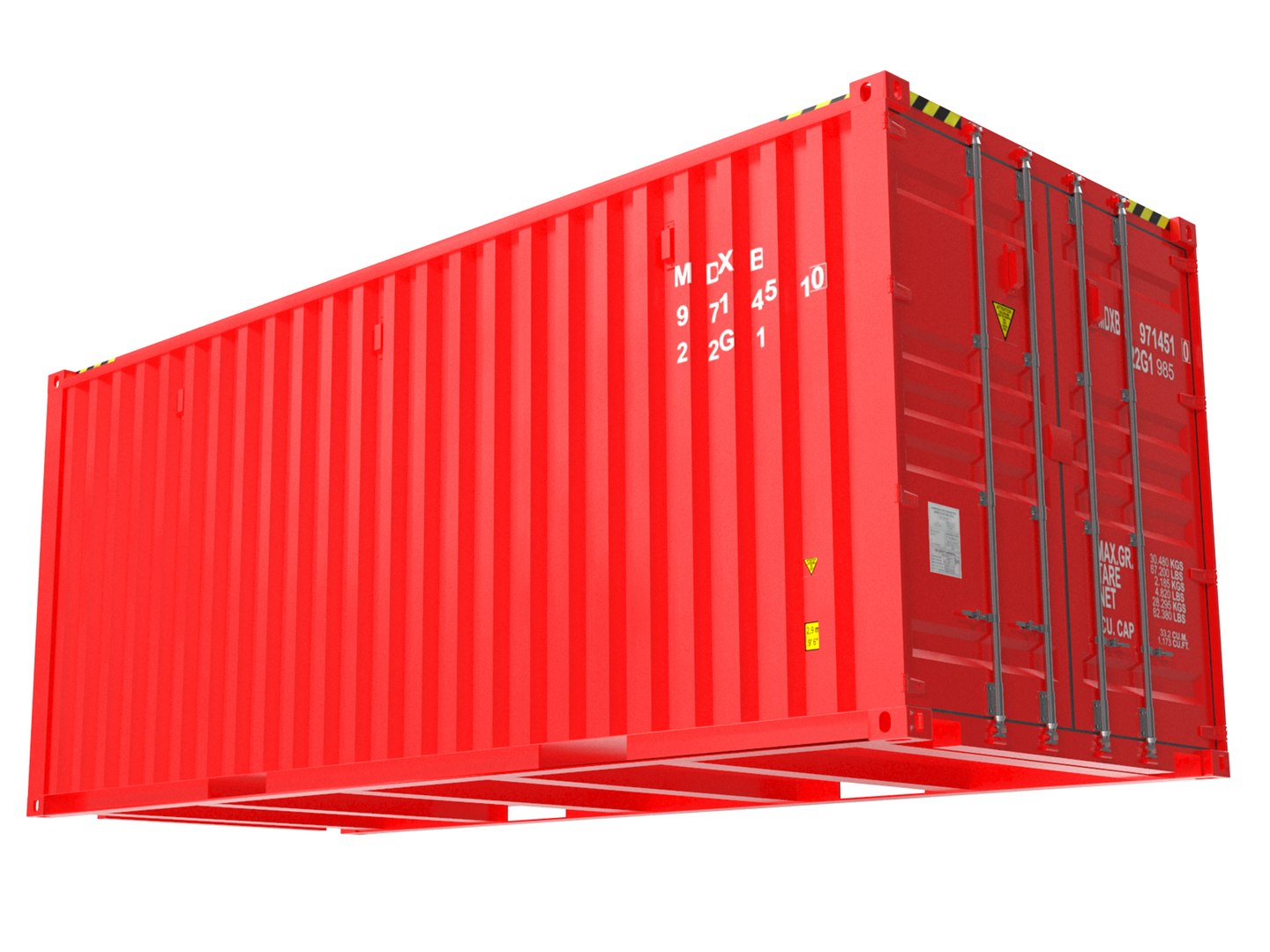 Red Transport 20ft Container Model - TurboSquid 1799040
