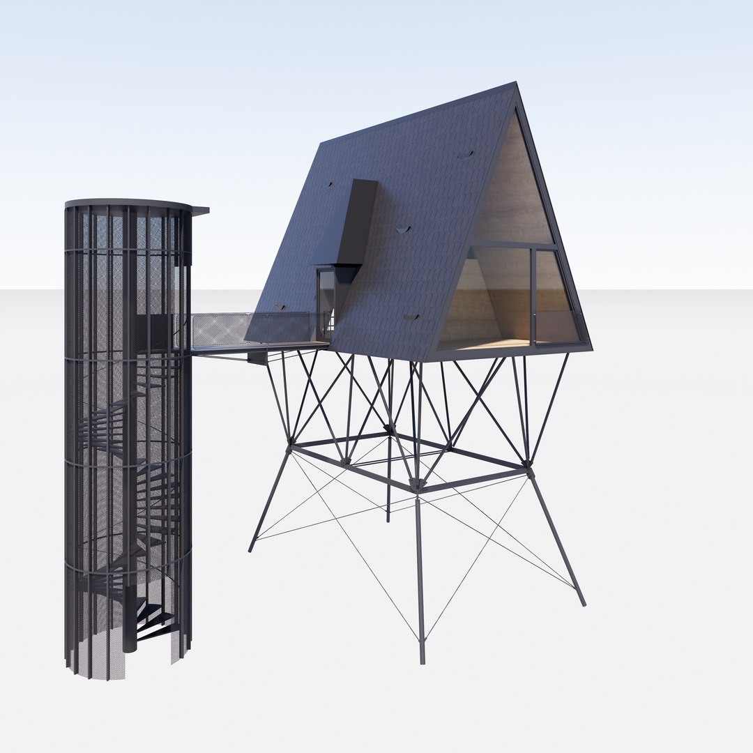 Modern Tree House Model - TurboSquid 1835709