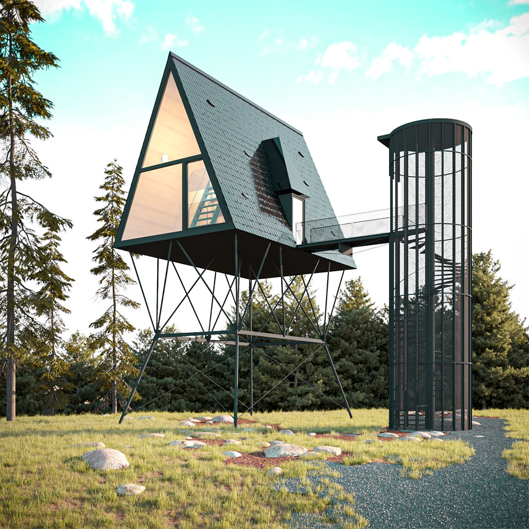 Modern Tree House Model - TurboSquid 1835709