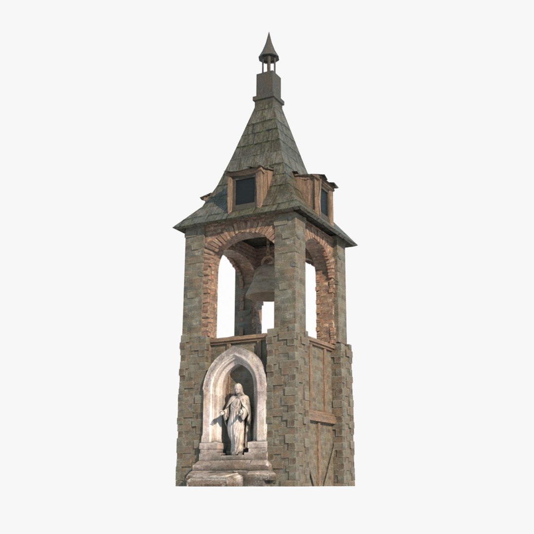 3D Ancient Architectural Clock Tower Model - TurboSquid 2410436