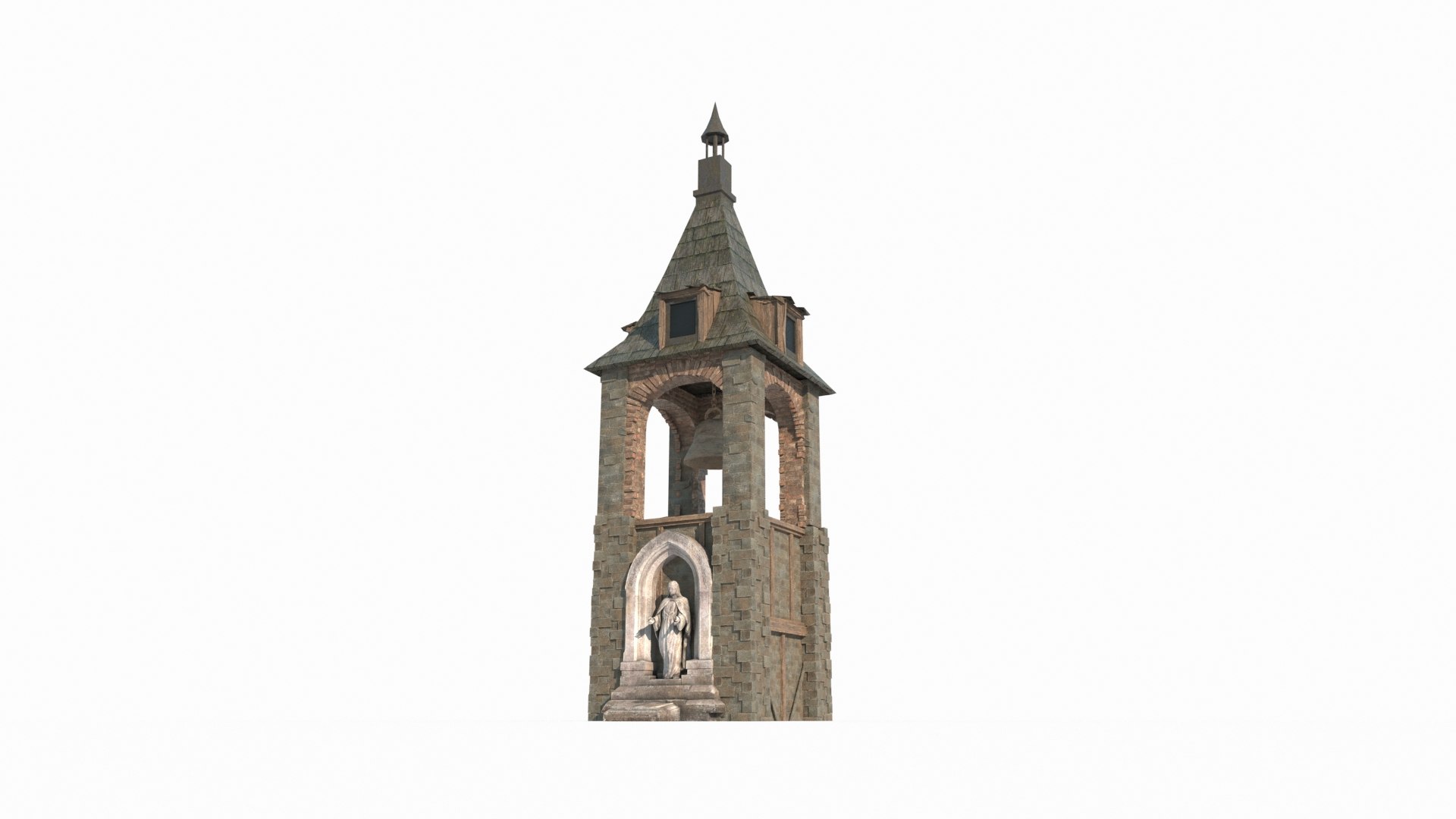 3D Ancient Architectural Clock Tower Model - TurboSquid 2410436