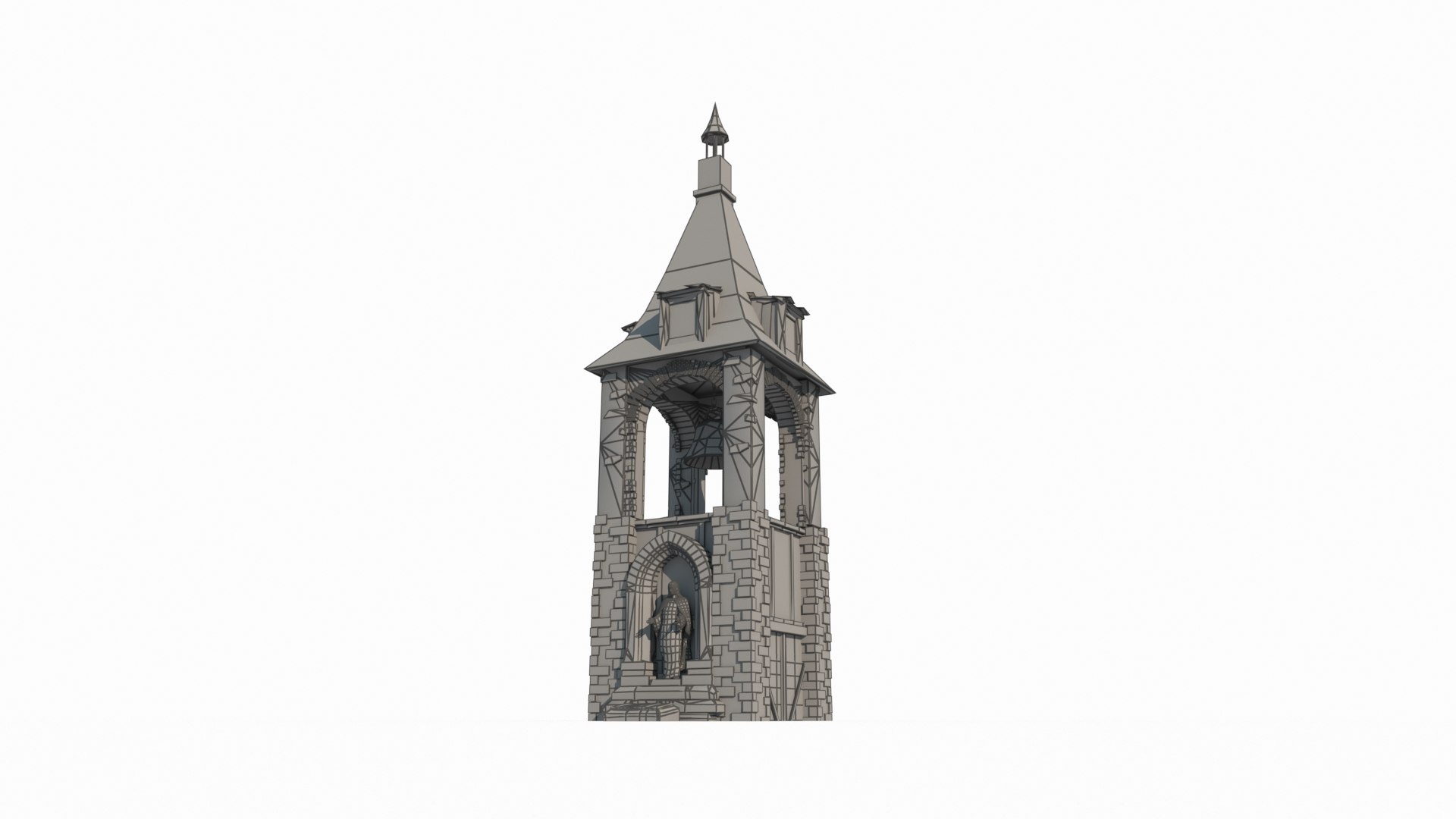 3D Ancient Architectural Clock Tower Model - TurboSquid 2410436