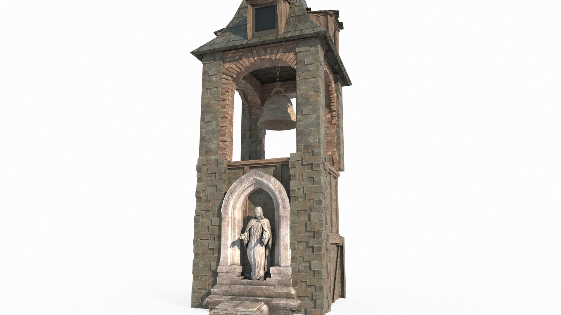 3D Ancient Architectural Clock Tower Model - TurboSquid 2410436