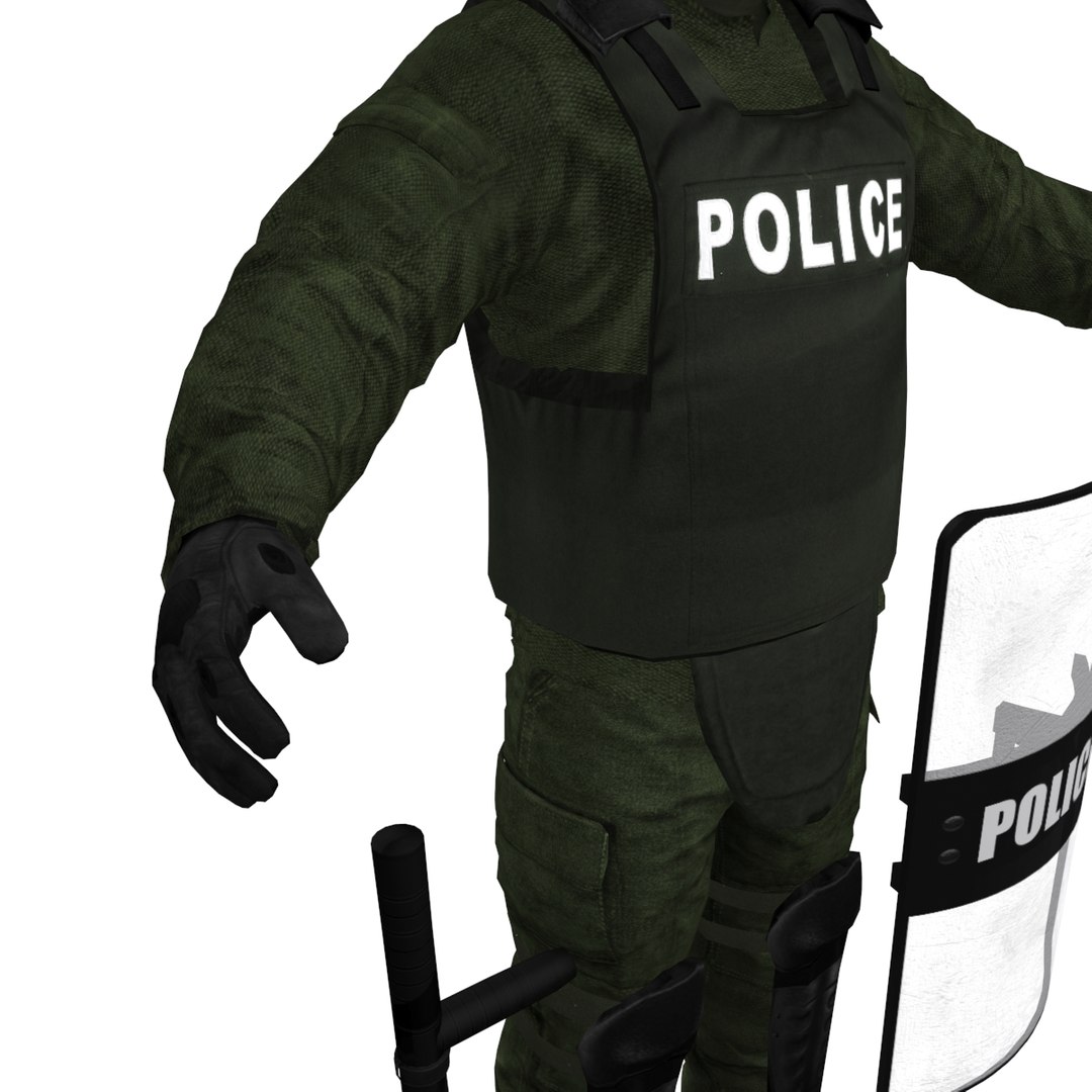 riot police officer 3 3d model