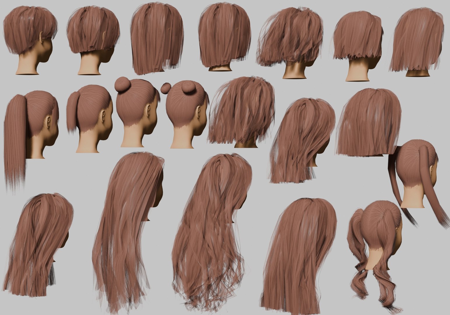 20 Hairstyles 3D Model - TurboSquid 2349249