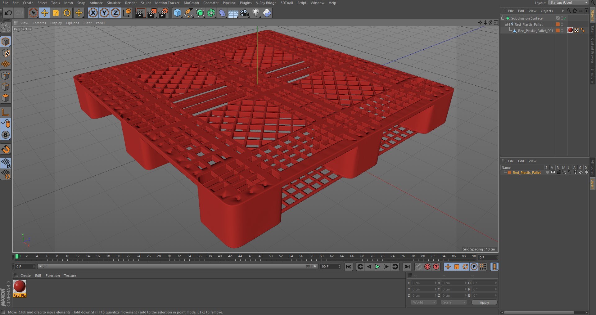 3D Red Plastic Pallet model - TurboSquid 2134705