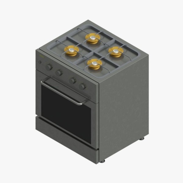 3D model of a gas stove made in AutoCAD Modelo 3D - TurboSquid 1966499