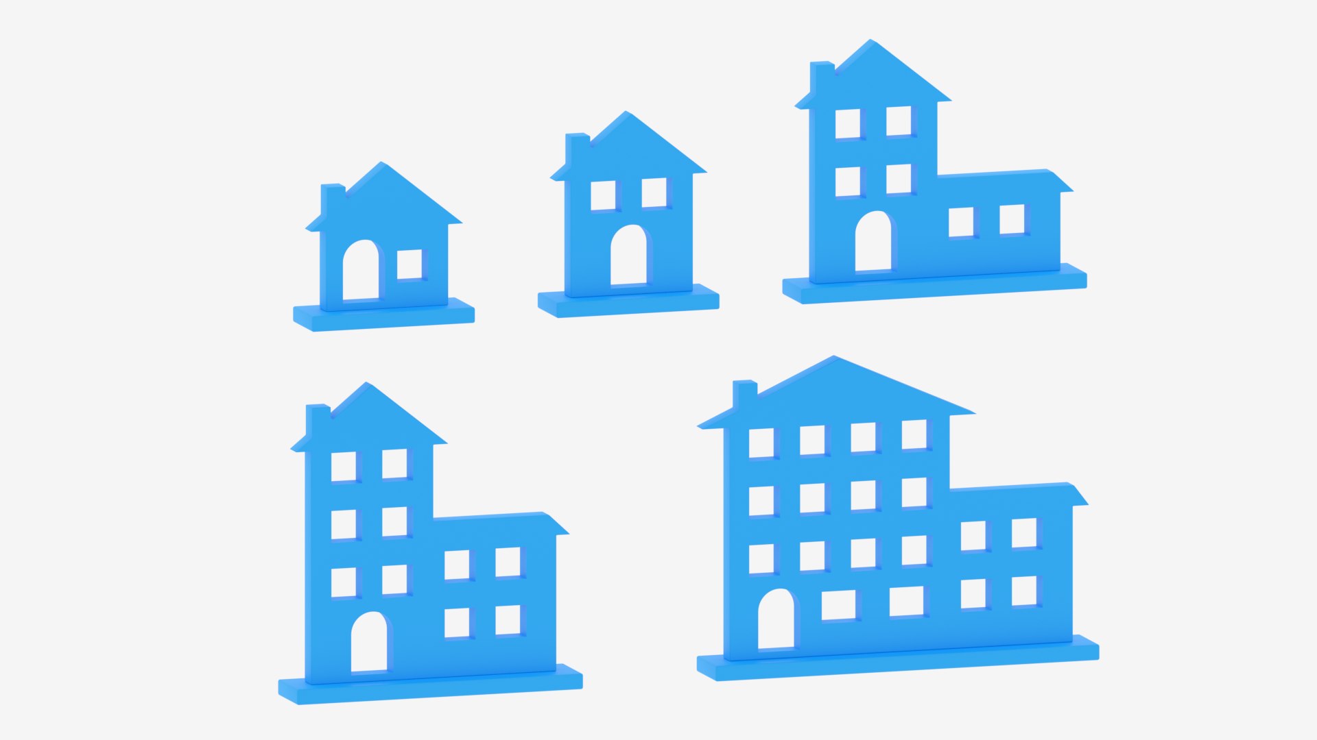 Cartoon House Icon Collection 3D Model - TurboSquid 1845917