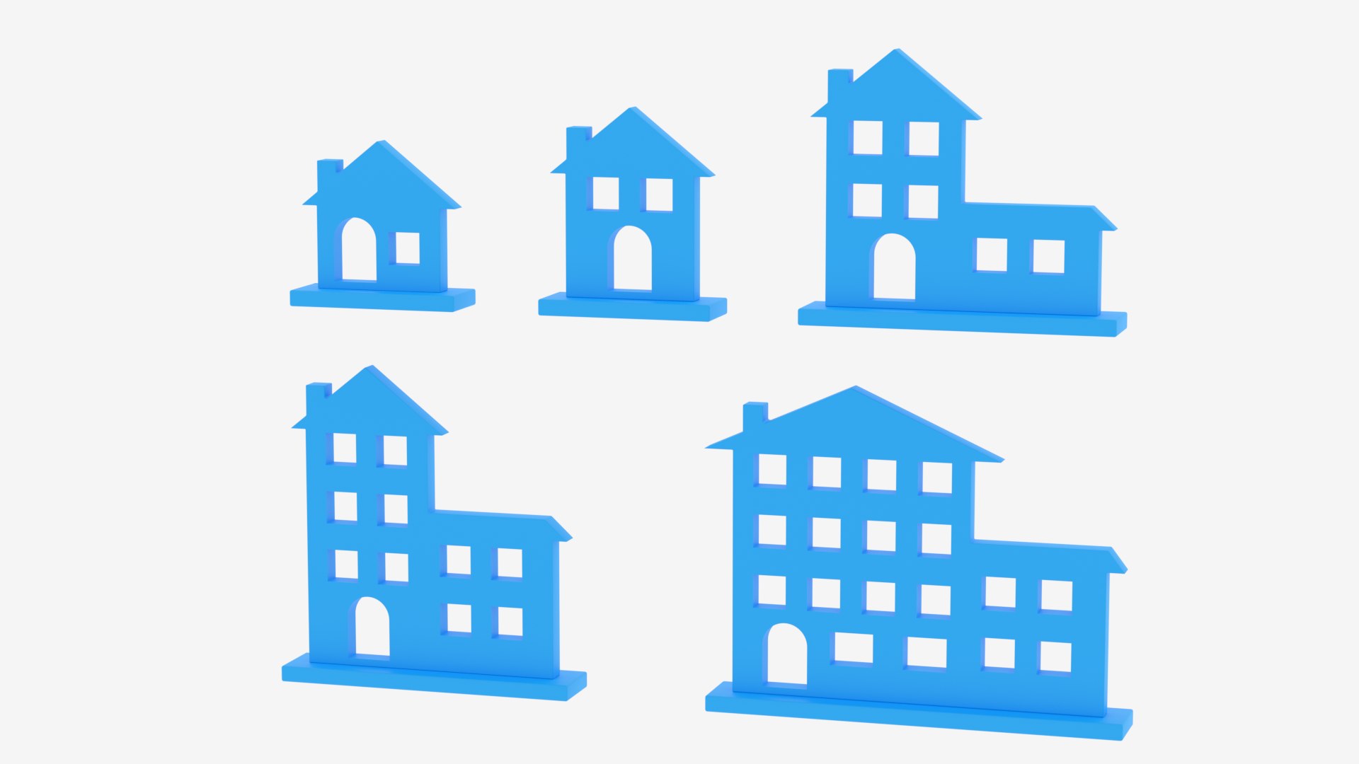 Cartoon House Icon Collection 3D Model - TurboSquid 1845917