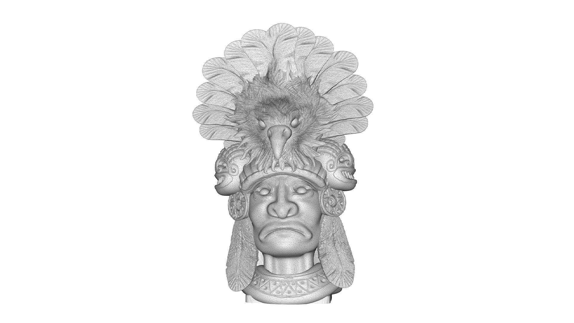 3D Model Eagle Aztec Warrior Sculpture - TurboSquid 1791764