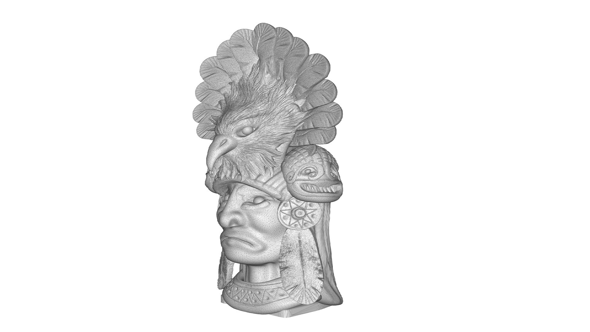 3D Model Eagle Aztec Warrior Sculpture - TurboSquid 1791764