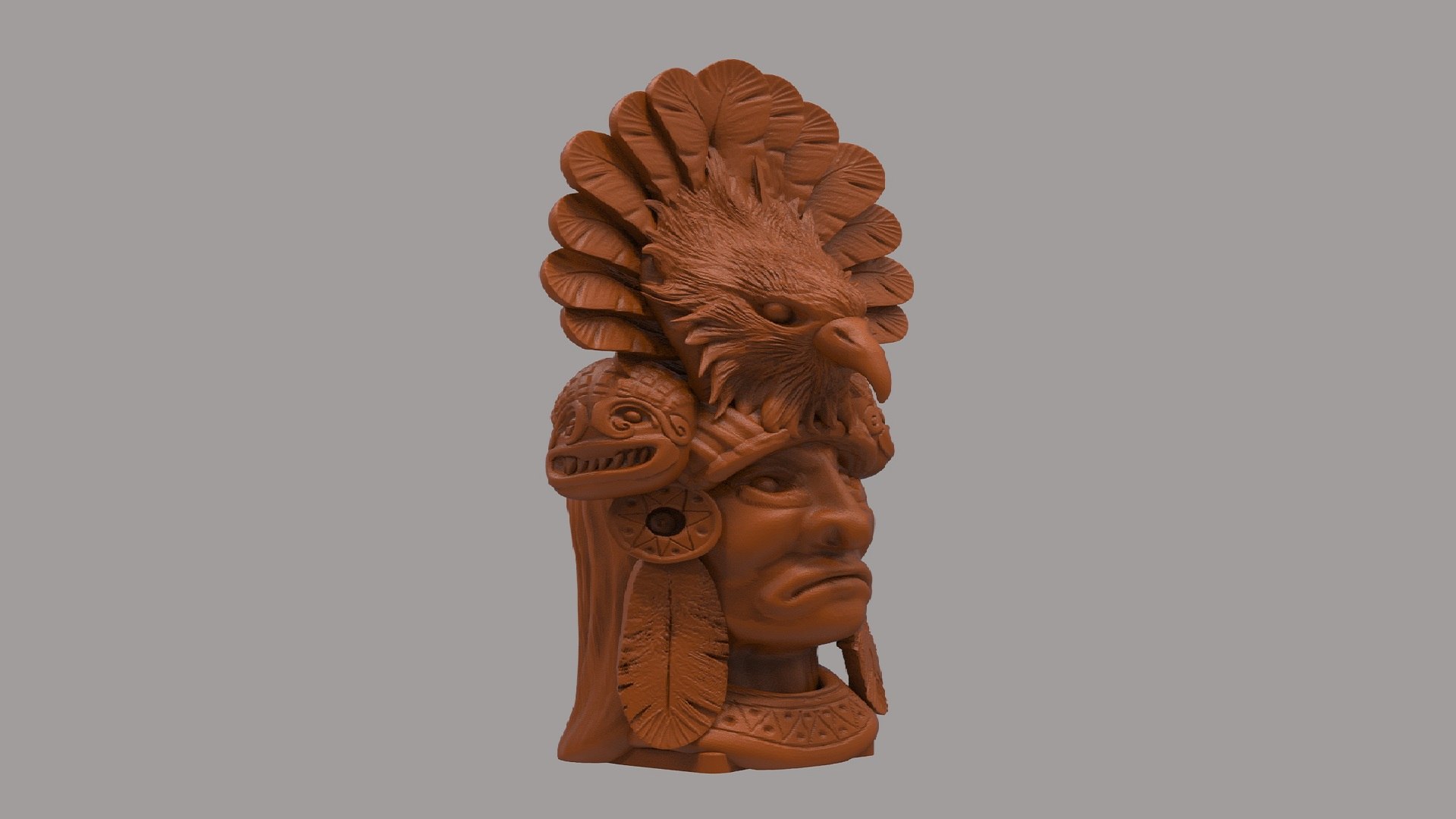 3D Model Eagle Aztec Warrior Sculpture - TurboSquid 1791764