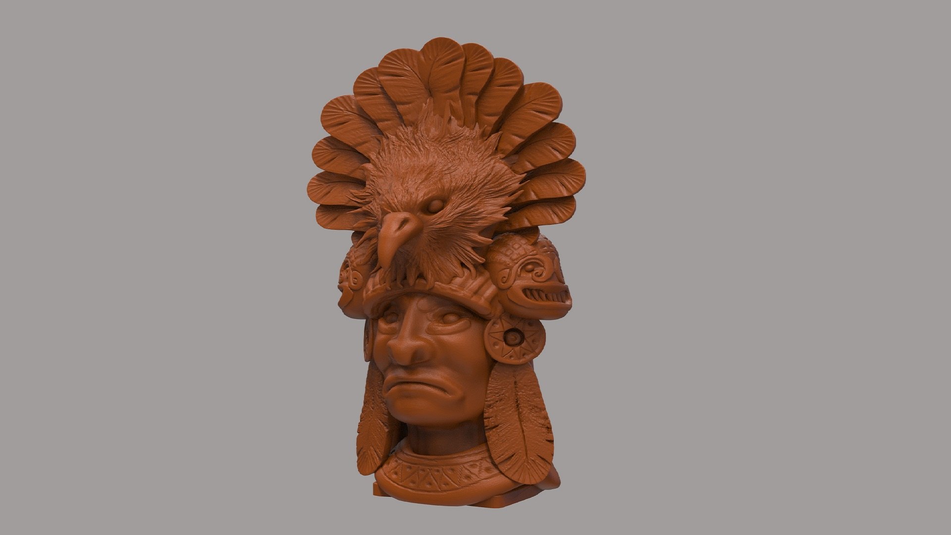 3D Model Eagle Aztec Warrior Sculpture - TurboSquid 1791764