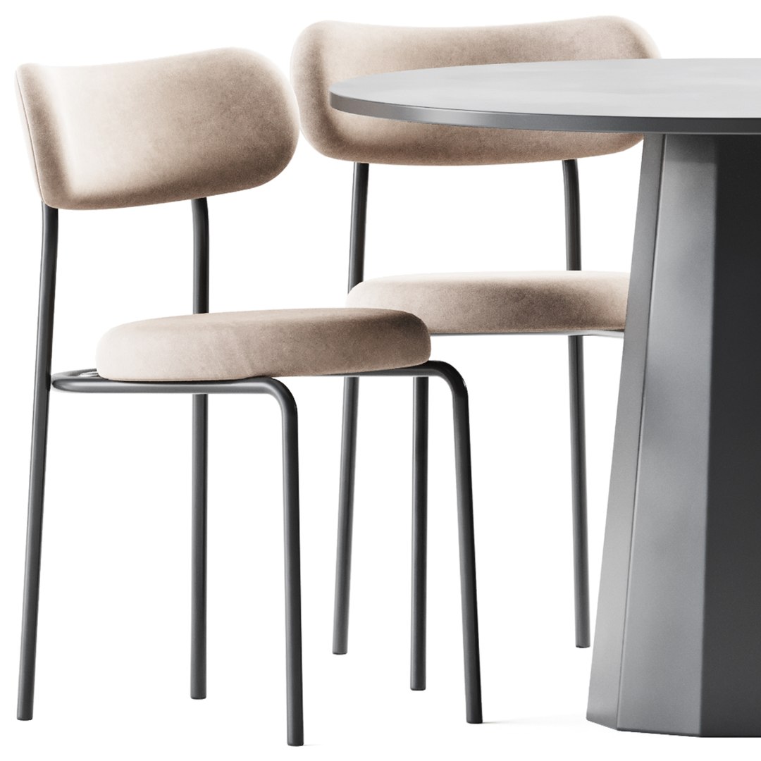 3D Dix Table And Loop Chair By Connubia - TurboSquid 2051579