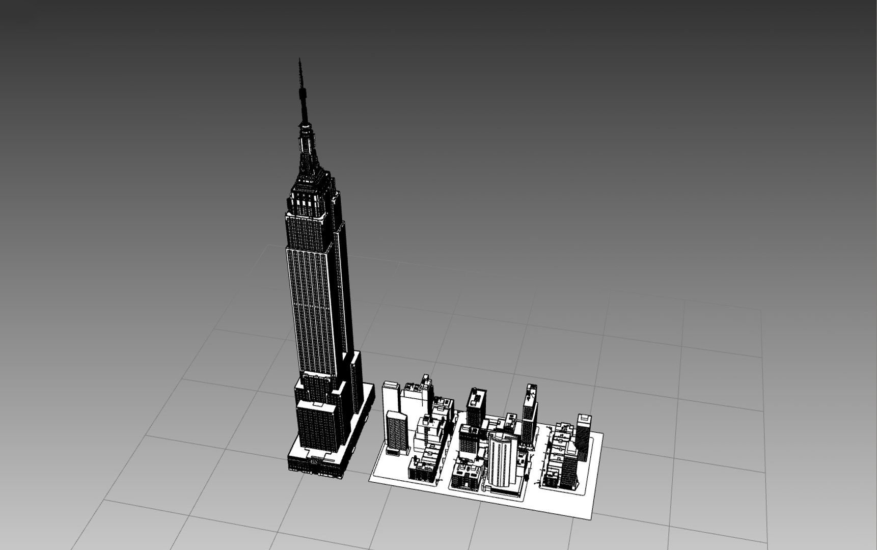 3d model city block
