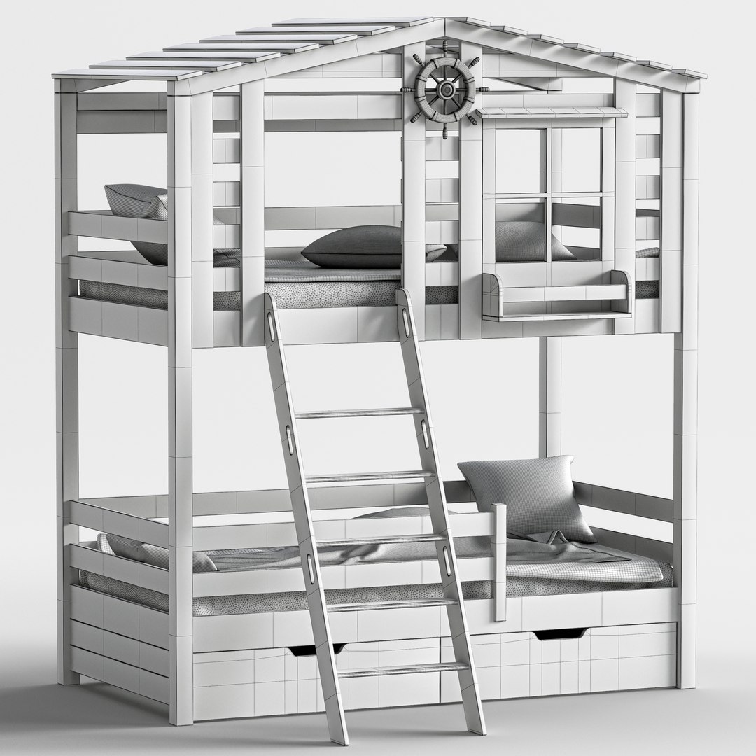 3D Childrens Bunk Bed Model - TurboSquid 2002135