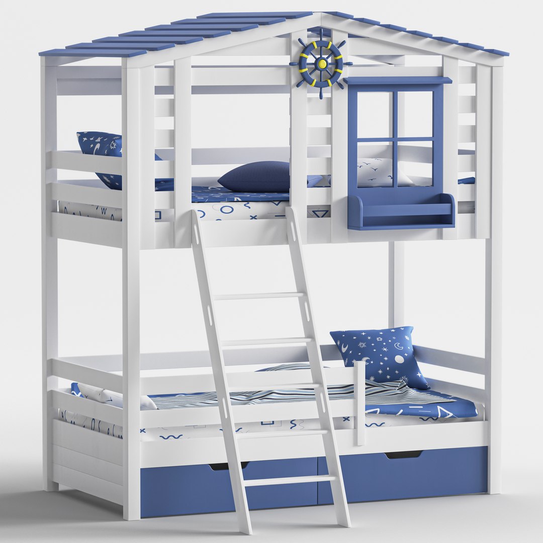 3D Childrens Bunk Bed Model - TurboSquid 2002135
