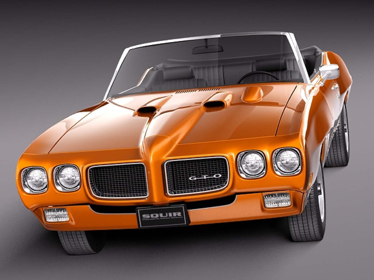muscle car antique convertible 3d model