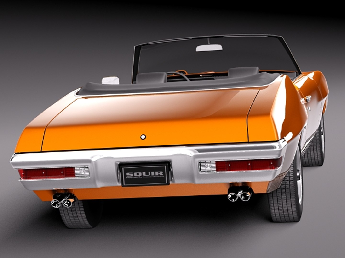 muscle car antique convertible 3d model
