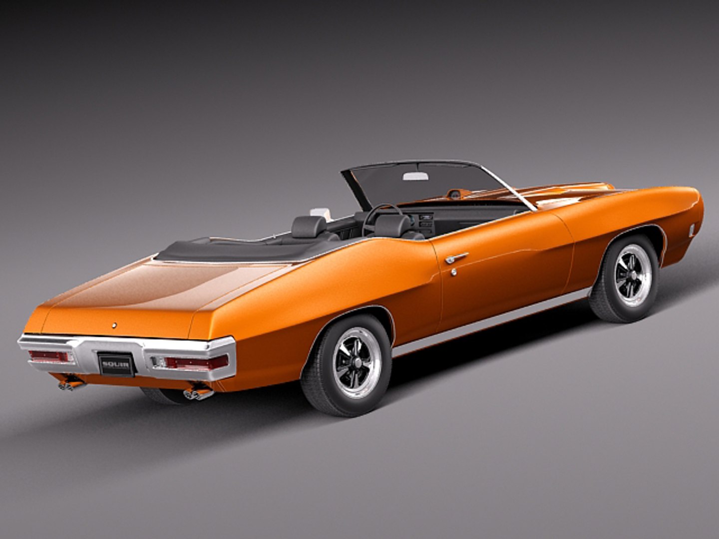 muscle car antique convertible 3d model