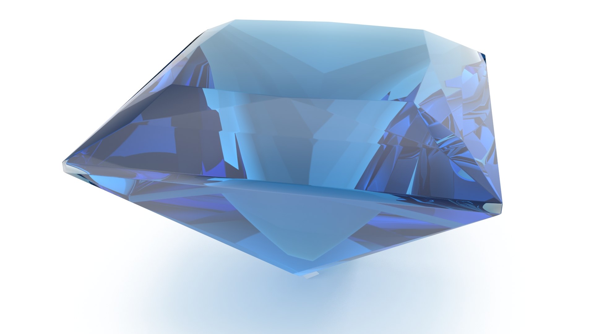 Princess Cut Blue Topaz 3D Model - TurboSquid 1860308