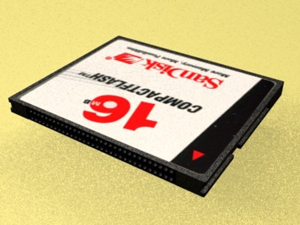 3D модель COMPACT FLASH CARD TYPE - I 16 МБ - TurboSquid 191915