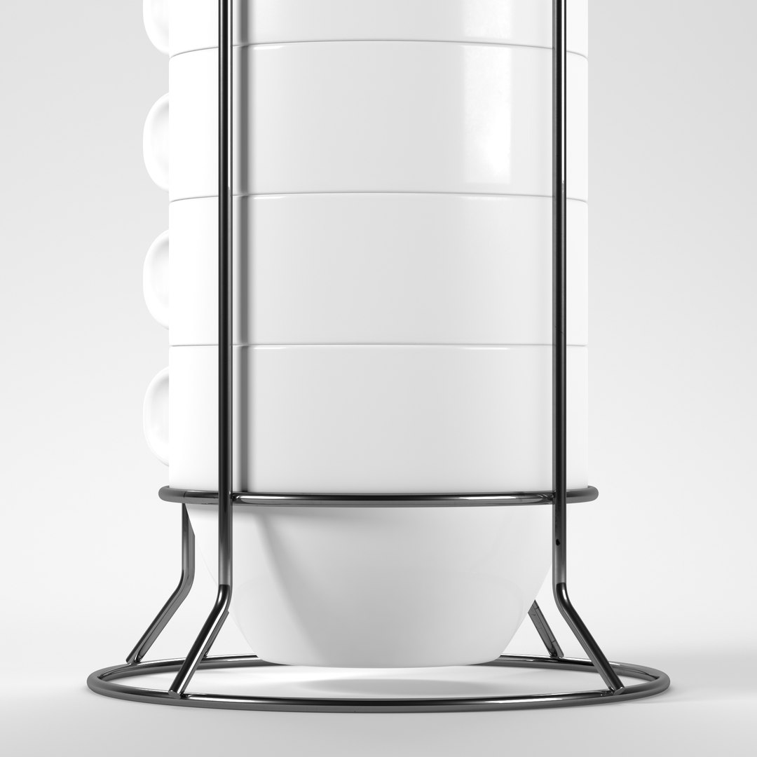 3D White Stack Of Cups - TurboSquid 2144247