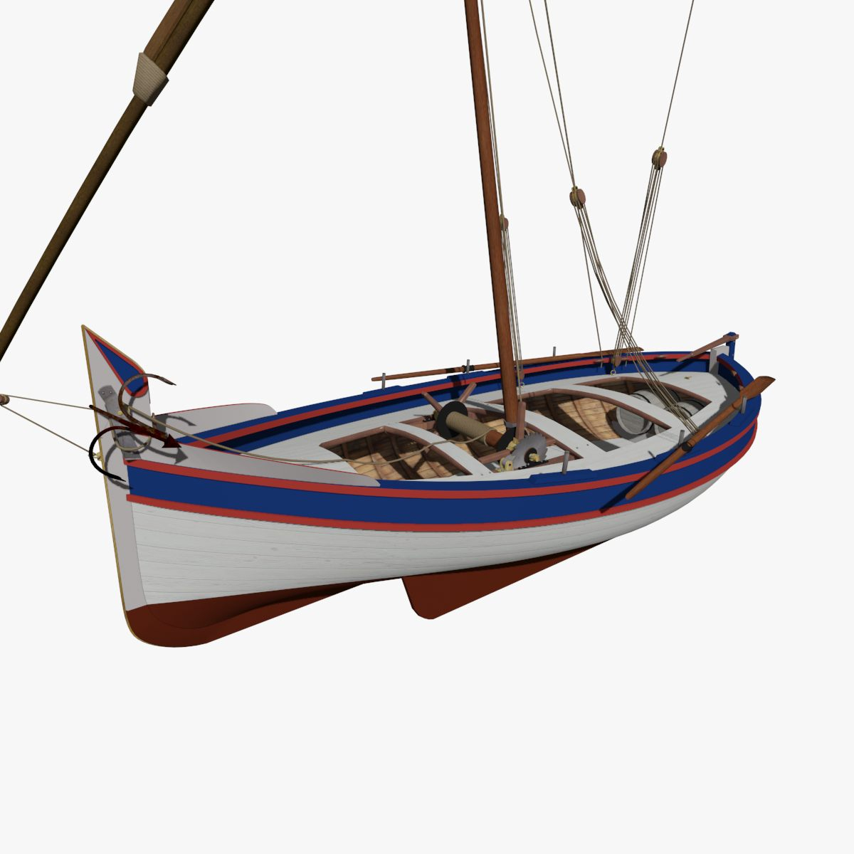 3D sail fishing boat shells - TurboSquid 1309116